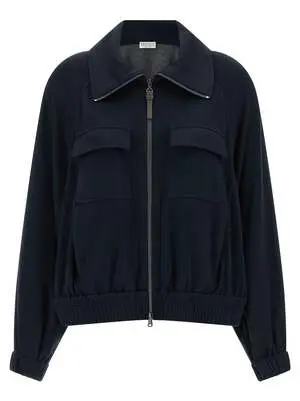 Brunello Cucinelli Shiny Zipper Pull' Sweatshirt