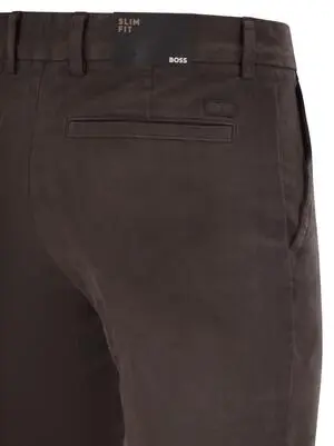 BOSS Slim Fit Stretch Cotton Chino Trousers - Brown