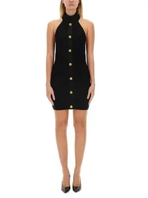 Balmain Mini Vichy Dress - Black