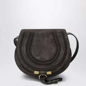 Chloé Saddle Marcie Bag In Kohl Suede