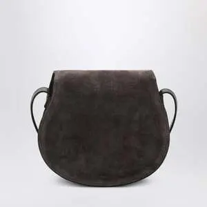 Chloé Saddle Marcie Bag In Kohl Suede