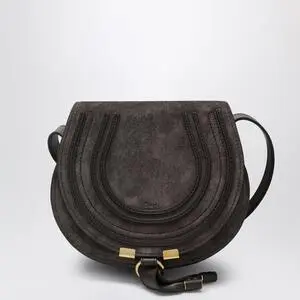 Chloé Saddle Marcie Bag In Kohl Suede - Brown