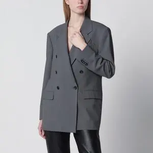 Tagliatore Wool And Silk Blend Double-breasted Blazer - Gray