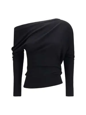 TOM FORD Asymmetric Long Sleeve Sweater - Black