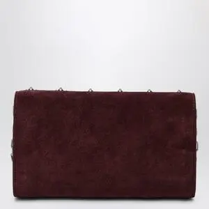 CHRISTIAN LOUBOUTIN Paloma Studded Suede Wallet On Chain - Black