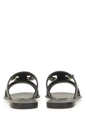 FERRAGAMO Sandalo Slide New Vara - Black