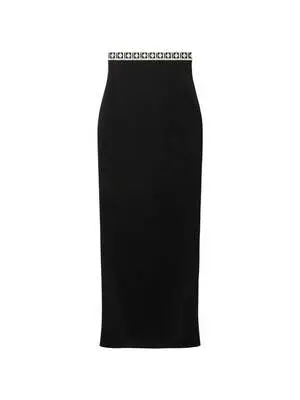 Versace Viscose Blend Knitted Long Skirt - Multicolor
