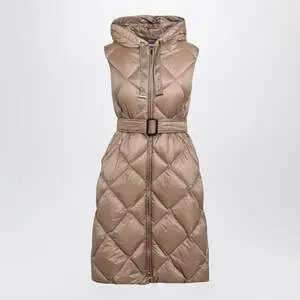 Max Mara MAX MARA THE CUBE Belted Sleeveless Down Jacket Cream