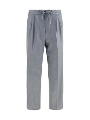Brunello Cucinelli Virgin Wool Pants - Gray