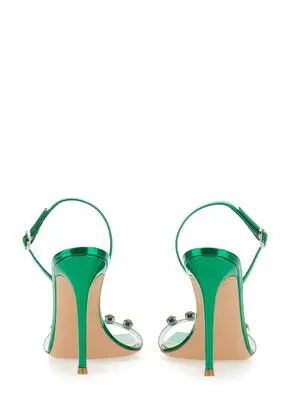 GIANVITO ROSSI Candy Ribbon Sandal - Green
