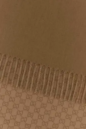 Gucci Embroidered Wool Blend Scarf