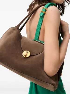 Versace Vivian Suede Leather Shoulder Bag