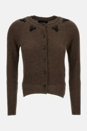 Simone Rocha Relaxed Cashmere Cardigan W/ Emb - Multicolor
