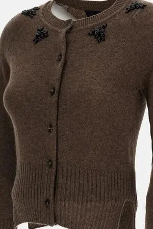 Simone Rocha Relaxed Cashmere Cardigan W/ Emb