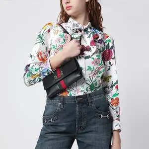 Gucci Horsebit Web Wallet With Strap