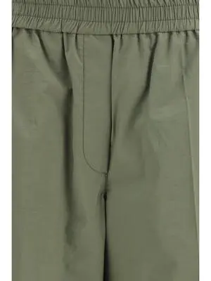 Brunello Cucinelli Cotton Wide Leg Trousers - Green