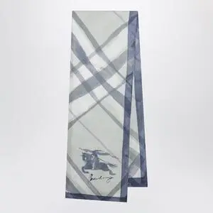 Burberry Large Watercolour Check Silk Scarf - Green