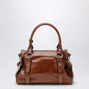 Miu Miu Medium Top-handle Bag In Glossy Palisander Leather