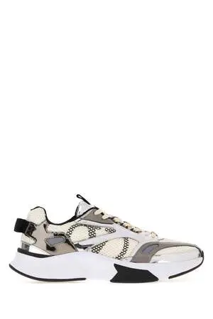 Valentino Garavani Denivee Mesh And Leather Sneakers - Multicolor