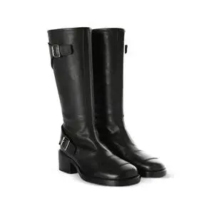 ANN DEMEULEMEESTER Leather Buckled Boots