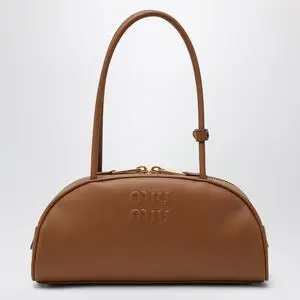 Miu Miu Medium Beau Bag In Cognac Leather - Brown