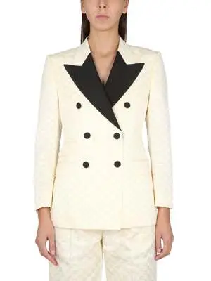 Gucci Cotton Jacket Gg - Cream
