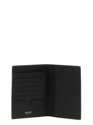 TOM FORD Hammered Passport Holder - Black