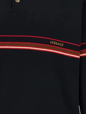 Versace Inlaid Striped Polo Shirt