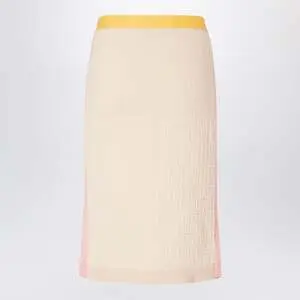 Fendi Light Beige Cotton And Silk Skirt
