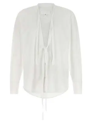 MAISON MARGIELA Raw Cut Hem Shirt - White