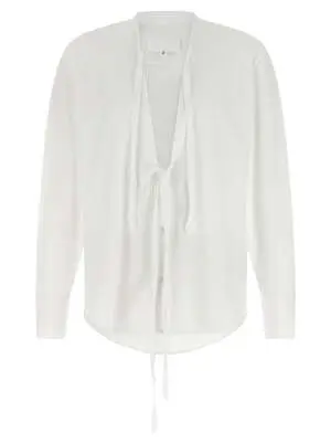 MAISON MARGIELA Raw Cut Hem Shirt - White