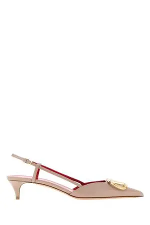 Valentino Garavani Antiqued Leather Vlogo Signature Pumps - Pink