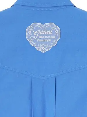 GANNI Organic Cotton Cropped Shirt - Multicolor
