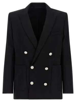 Balmain Grain De Poudre Blazer - Black