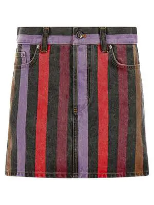 Versace Striped Denim Skirt - Multicolor