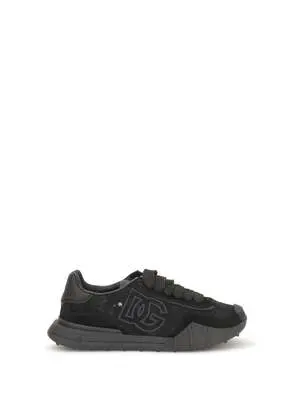 Dolce & Gabbana Leather And Lace Sneakers - Black
