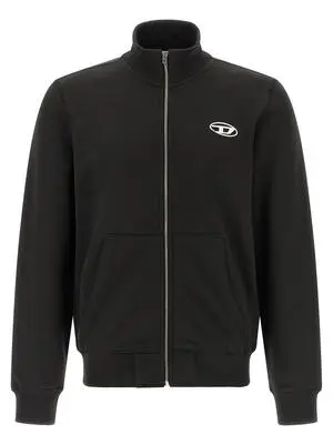 DIESEL® S-ginn-zip-iod' Sweatshirt - Black