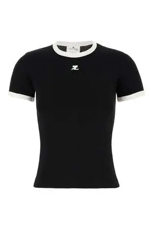 COURREGES Logo Embroidered Crewneck T-shirt - Multicolor