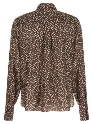 Brunello Cucinelli Lavallière Collar Shirt - Brown
