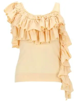 Dries Van Noten Top Con Ruches - Yellow