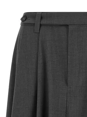 Brunello Cucinelli Cool Wool Mélange Midi Skirt - Gray