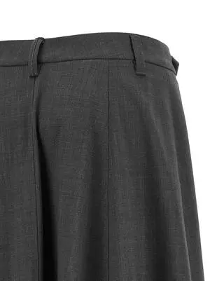 Brunello Cucinelli Cool Wool Mélange Midi Skirt - Gray