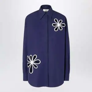 Fendi Dark Poplin Shirt - Blue
