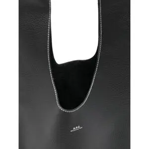 A.p.c. Calf Leather Tote Bag - Black