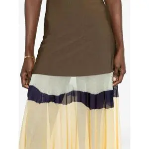 Fendi Horizontal-stripe Scoop Neck Fitted Day Dress