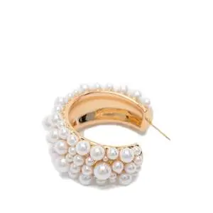 SELF-PORTRAIT Pearl Hoop Earrings - Gold