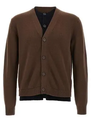 JW Anderson J.w.anderson 'contrast Layered' Cardigan - Brown