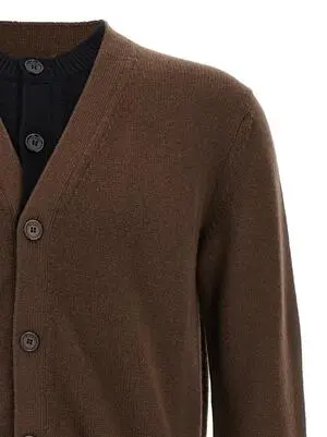 JW Anderson Contrast Layered Cardigan - Brown