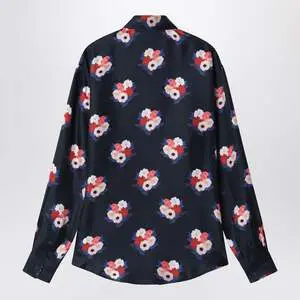 Fendi Dark Satin Shirt With Floral Print