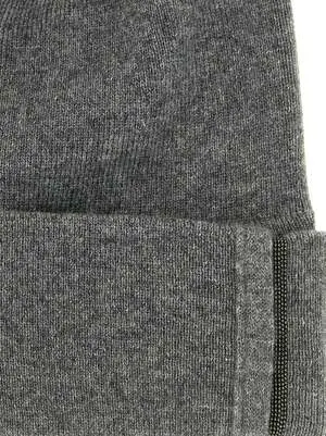 Brunello Cucinelli Cashmere Monile Beanie - Gray